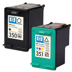 Pack de 2 cartouches d'encre Hp by Second 350/351 Noir et couleurs
