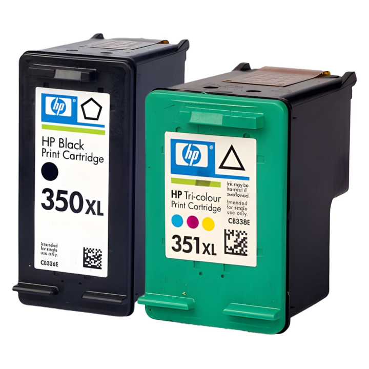 Pack de 2 cartouches d'encre Hp by Second 350/351 XL Noir et tricolor